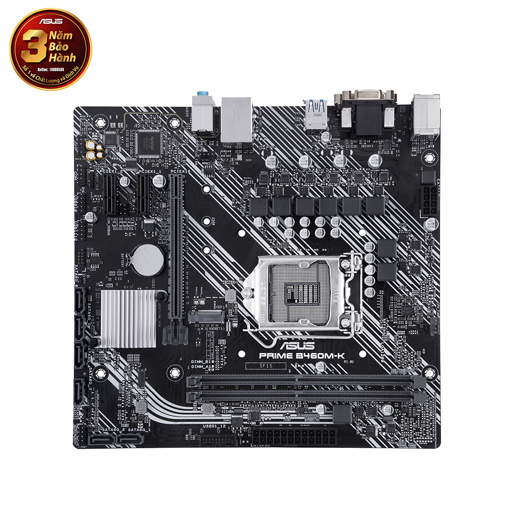 Mainboard Asus PRIME B460M-K (Intel LGA 1200, M-ATX, 2 khe RAM DDR4)
