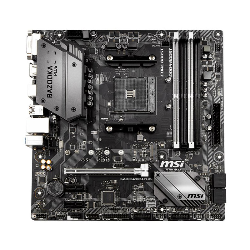 Mainboard MSI B450M BAZOOKA PLUS (AMD B450, Socket AM4, m-ATX, 4 khe ...