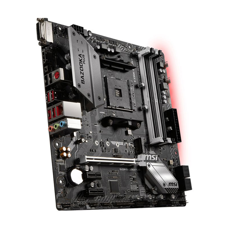Mainboard MSI B450M BAZOOKA PLUS (AMD B450, Socket AM4, m-ATX, 4 khe ...